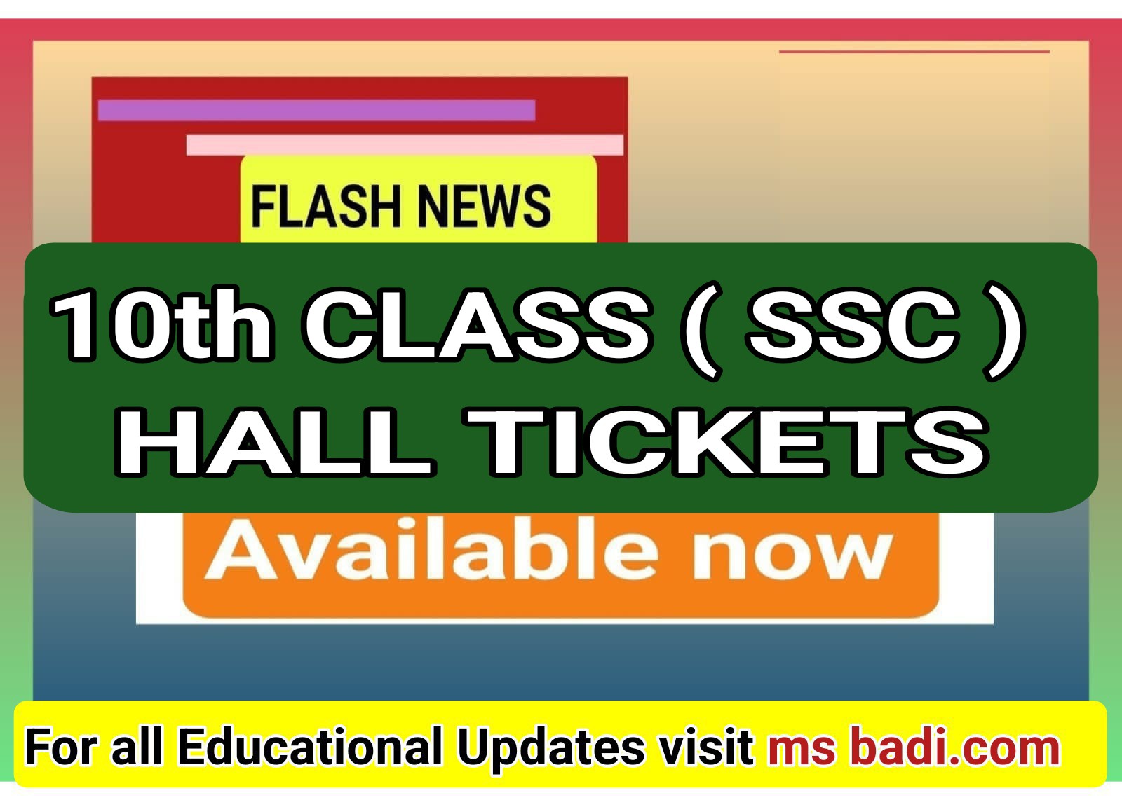DOWNLOAD 10TH SSC HALL TICKETS 2025 - MS Badi