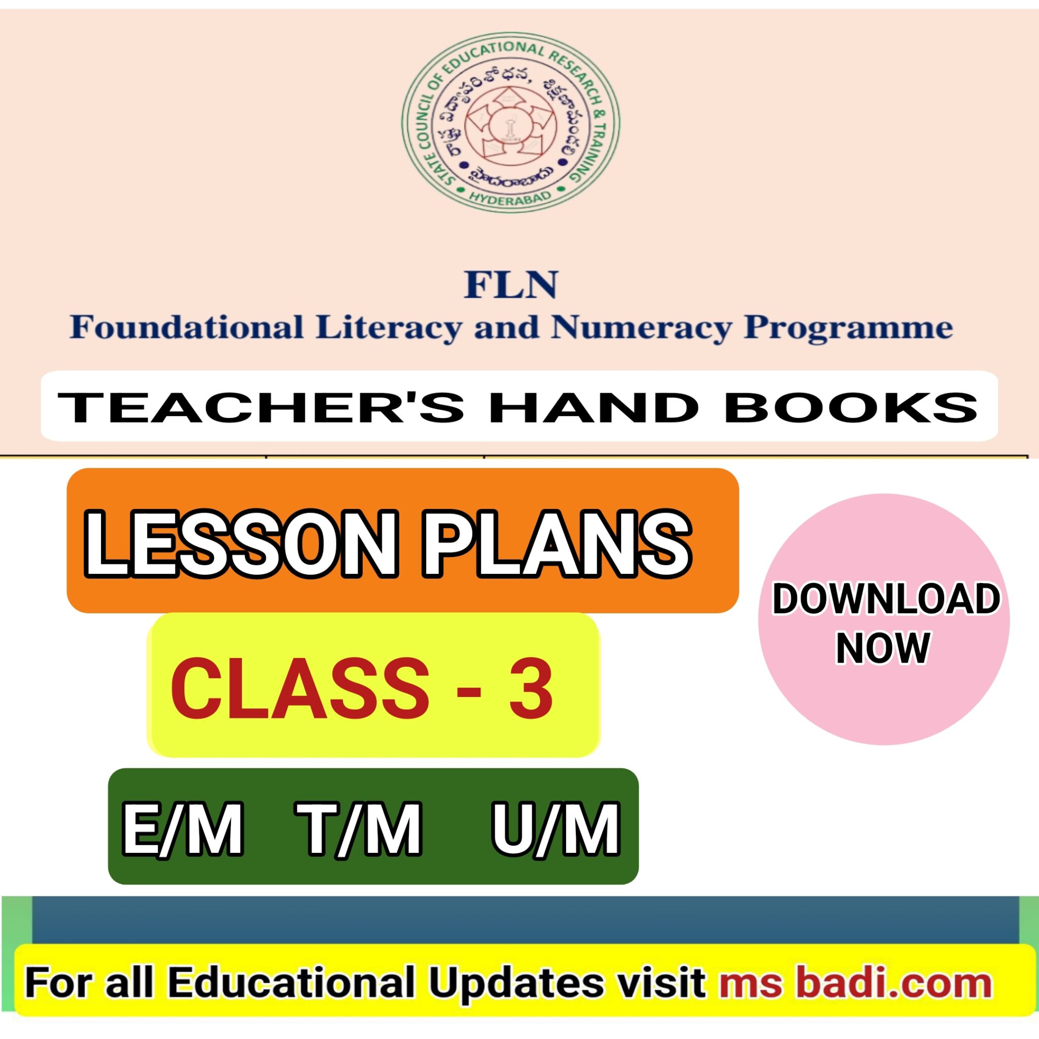 DOWNLOAD FLN LESSON PLANS TEACHER HAND BOOKS FOR CLASS 3 - MS Badi