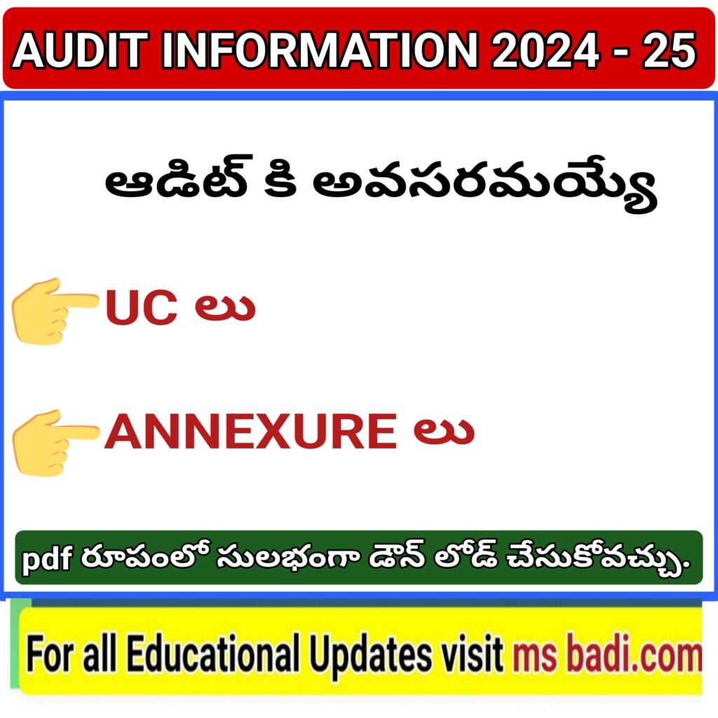USEFUL FORMS FOR AUDIT 2024 25 - MS Badi